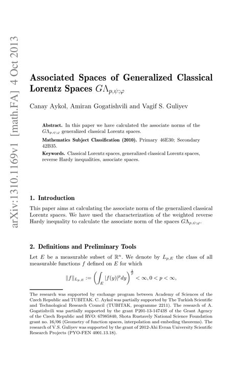 Pdf Associated Spaces Of Generalized Classical Lorentz Spaces G