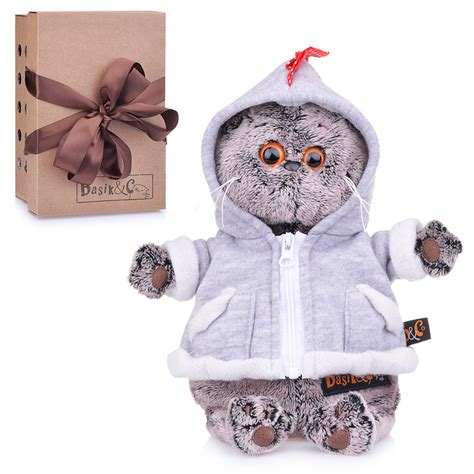 Мягкая игрушка Basik&Co Кот Басик в толстовке дракончик 19 см Basik&Co ...