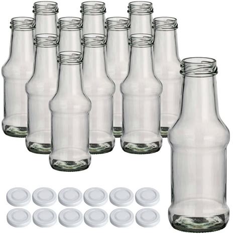 Gouveo Trinkflasche Glasflaschen 250 Ml Barbecue Mit Schraub Deckel To38 Kleine Flasche 12
