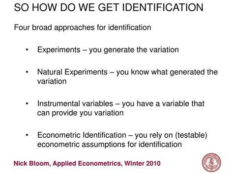 Ppt Applied Econometrics Lecture Identification Powerpoint