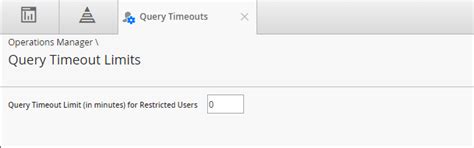 Access The Query Timeouts Page