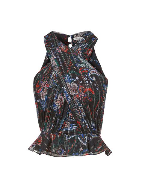Kailani Metallic Floral Halter Top Collagerie