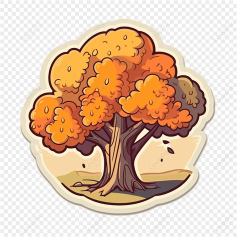 만화 일러스트 나무 스티커 벡터상표 Png 일러스트 무료 다운로드 Lovepik