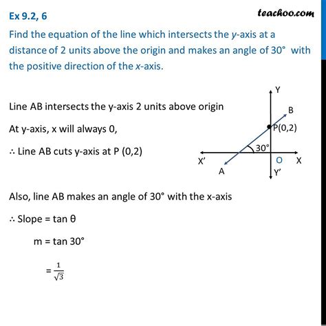 Ex Line Which Intersects Y Axis At Units Angle