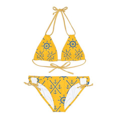 Nautical Strappy Bikini Set Strappy Bikini Set Anchors Bikini Set