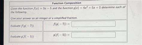 Solved Function Compositiongiven The Function Fx3x 5 ﻿and