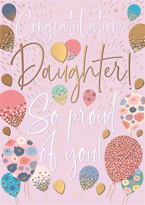 Daughter So Proud Balloon Congratulations Card Penny Black