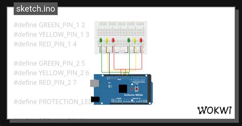 Dos Semaforos Con Banda De Proteccion Wokwi ESP STM Arduino Simulator