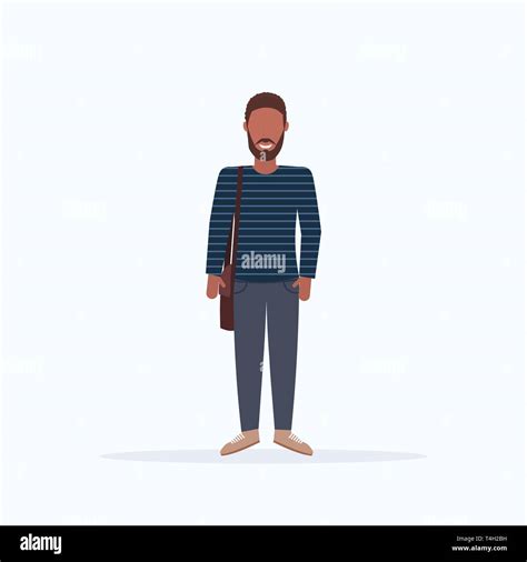 Smiling Bearded Man Standing Stock Vector Images Alamy