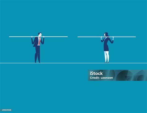 2 명의 실업가 줄 타기에 수렴 컨셉 비즈니스 벡터 일러스트입니다 줄타기 밧줄에 대한 스톡 벡터 아트 및 기타 이미지 줄타기 밧줄 여자 개념 Istock