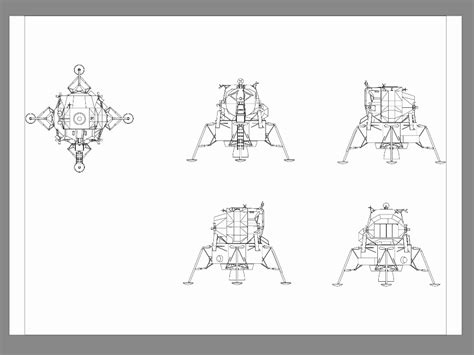 Apollo 11 Eagle Lunar Module In Autocad Cad 718 33 Kb Bibliocad