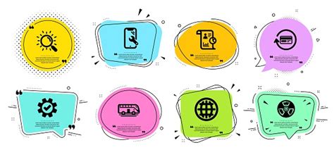報告退款傭金和環球圖示設置巴士遊覽化學危害和搜索標誌向量向量圖形及更多乾淨圖片 乾淨 交通 全景 Istock