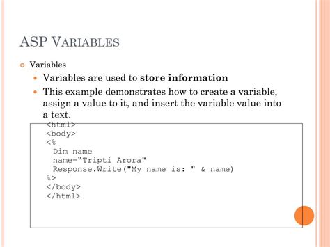 Ppt Vb Script Asp Asp Objects Powerpoint Presentation Free