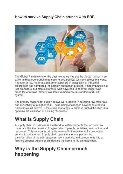 PPT How To Survive Supply Chain Crunch With ERP PowerPoint
