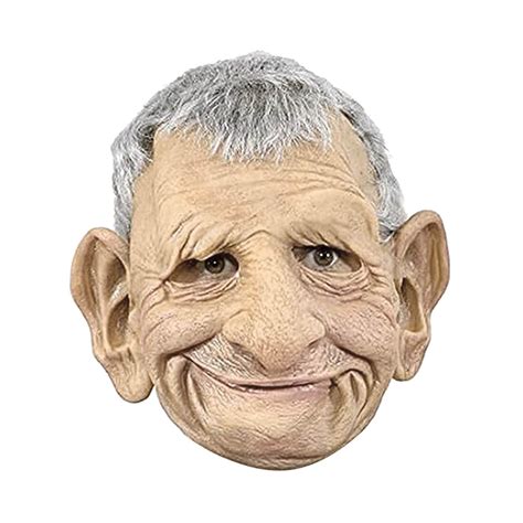Face Old Grandpa Shaped With Wig Realistic Latex Old Man Latex Scary