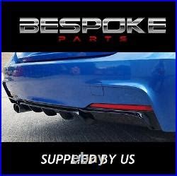 Gloss Black Rear Diffuser For Bmw 3 Series F30 F31 M Sport Twin Exhaust Uk Bmw Rear Sport
