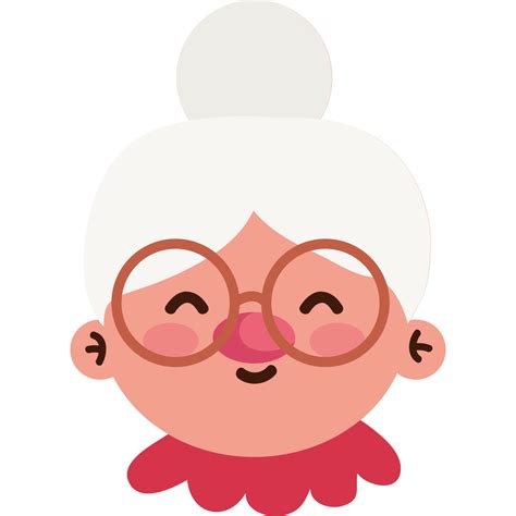 Cute Grandmother Head Character 24091579 Png