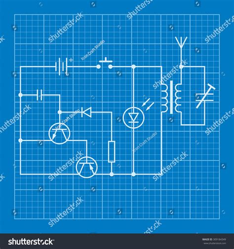 Electronic Circuit Scheme Blueprint Background Stock Vector Royalty Free Shutterstock