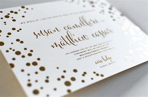Gold Foil Wedding Invitation Elegante Press Professional