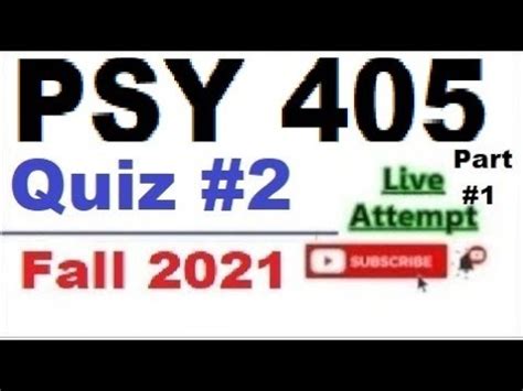 PSY405 Quiz 2 Live Attempte With Correct Answers Fall 2021 Solved Quiz