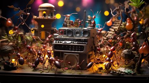Premium Ai Image Tiny Ants Having Party With Other Tiny Insects Have