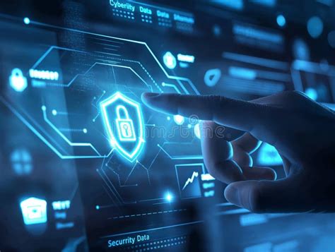 Cybersecurity Concept With Digital Interface Stock Illustration Illustration Of Data