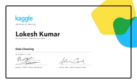 lokesh kumar completed the data cleaning course on kaggle