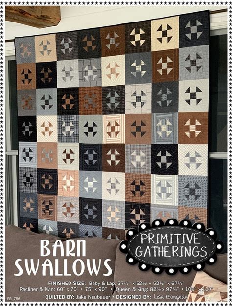 Primitive Gatherings Barn Swallows Pattern New Etsy Barn Quilt