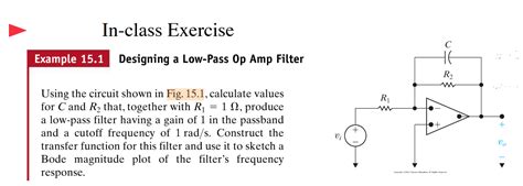 Solved In Class Exercise Designing A Low Pass Op Fil
