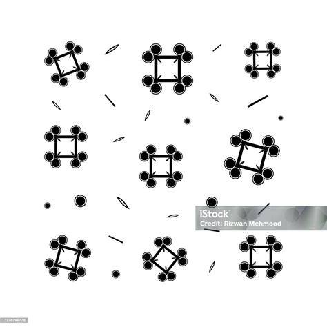 추상적 인 매끄러운 최소한의 꽃 패턴 둥근 공 직물 직물 도자기 포장지 벽지 및 옷에 사용됩니다 검은 색 현대적인 그래픽 디자인 흰색 배경에서 격리된 벡터 0명에 대한 스톡