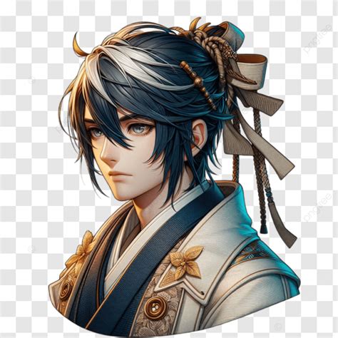 긴 파란 머리와 눈에 띄는 눈을 가진 애니메이션 캐릭터 긴 파란 머리와 눈에 띄는 파란 눈을 가진 애니메이션 캐릭터 신비롭고 우아한 느낌을 주는 캐릭터 Png 일러스트