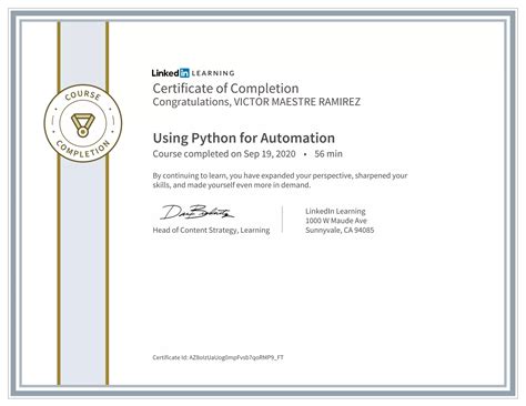 Certificate For Using Python For Automation Ppt