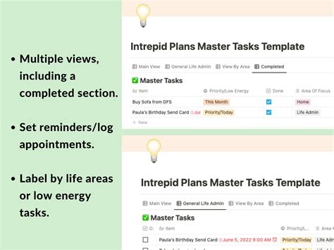 Notion Digital Planner Master Task List ADHD Notion Template To List Daily Planner Notion