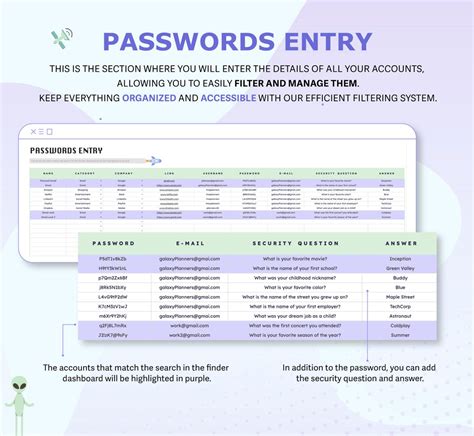 Password Tracker Password Management Tool Spreadsheet Template For