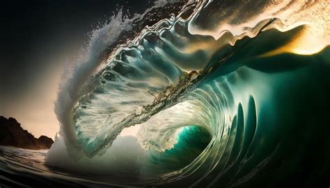 surfing ocean wave 3d rendering and illustration stock illustration