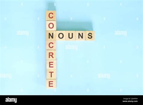 Concrete Nouns Concept In English Grammar Noun Education Wooden Block