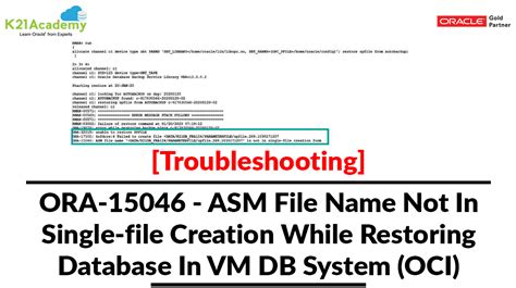 Ora Asm File Name Not In Single File Creation In Vm Db System