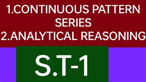 St 1 Continuous Pattern Seriesanalytical Reasoning Chapter నుండి Youtube