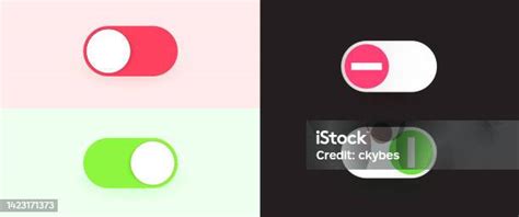 켜기 및 끄기 토글 스위치 버튼 현대 장치 사용자 인터페이스 벡터 그래픽 디자인 세트 개념에 대한 스톡 벡터 아트 및 기타 이미지 개념 개념과 주제 그래픽 사용자