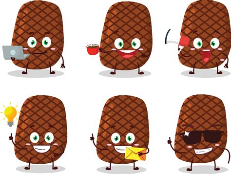 Steak Cartoon Character With Various Types Of Business Emoticons