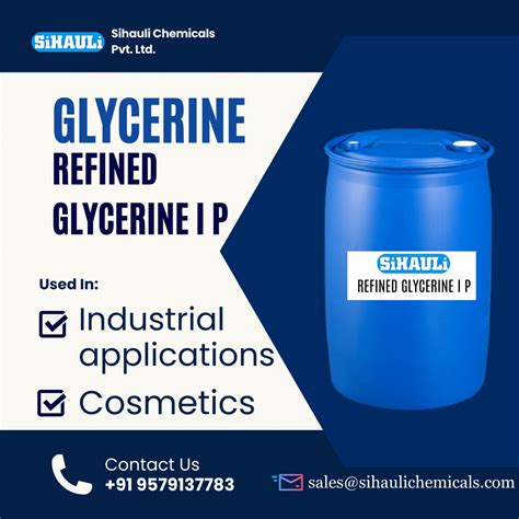 Refined Glycerine I P Manufacturer And Exporter From Mumbai India