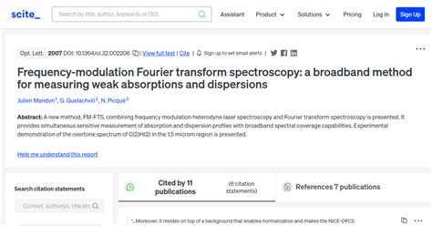 Citation Report Frequency Modulation Fourier Transform Spectroscopy
