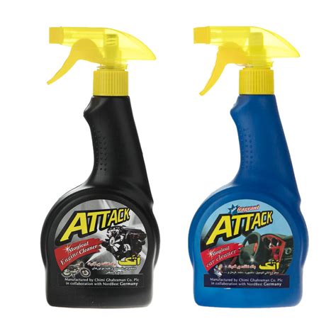 قیمت و خرید اسپری پاک کننده داخل اتومبیل و موتورشوی اتک مدل 2in1 حجم