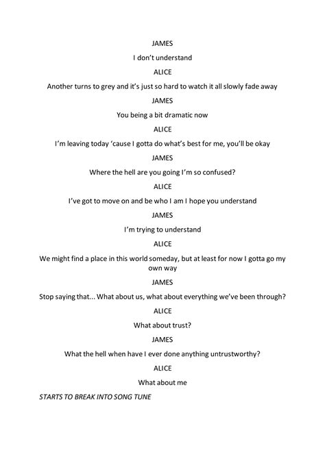 Script For Preliminary Task Final Draft The Break Up Docx