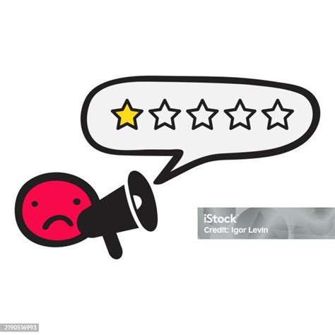 메가폰을 든 빨간 얼굴이 낮은 시청률에 대해 소리칩니다 불쌍한 서비스 감정에 대한 스톡 벡터 아트 및 기타 이미지 감정 개념 고객 Istock