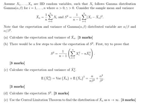 Solved Assume X1xn Are Iid Random Variables Such That Xi