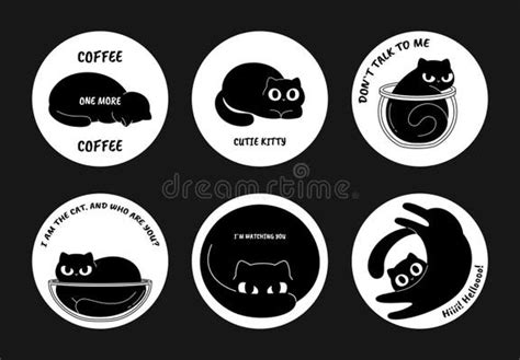 Pins Templates With Black Cats Cat Characters Various Emotions Black