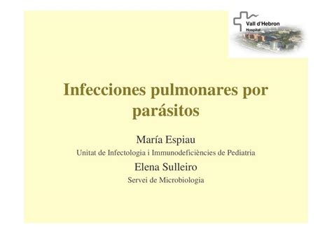 Infecciones pulmonares por parásitos Estudiante Medicina uDocz