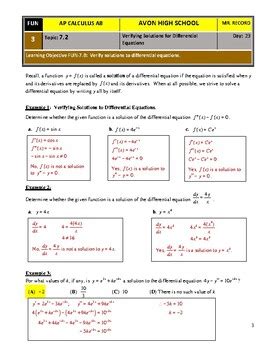 AP Calculus AB Unit 7 Guided Practice Class Notes SOLUTIONS