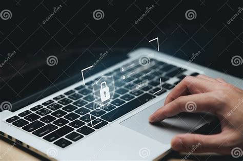 Hand Typing On Keyboard Laptop Computer To Input Username And Password Technology Security
